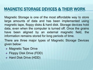 Memory & storage devices | PPTX | Data Storage and Warehousing | Computing