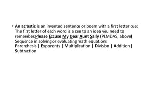 Memory strategies | PPT