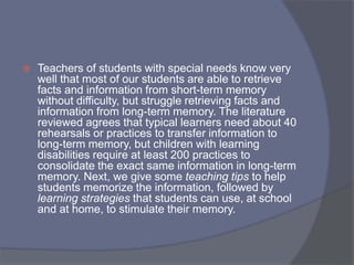 Memory Strategies to Help Students Remember What They See and Hear in ...