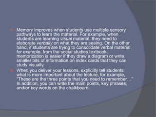 Memory Strategies to Help Students Remember What They See and Hear in ...