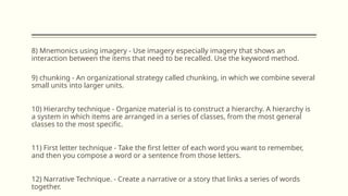 Effective Memory Strategies for Better Recall | PPTX