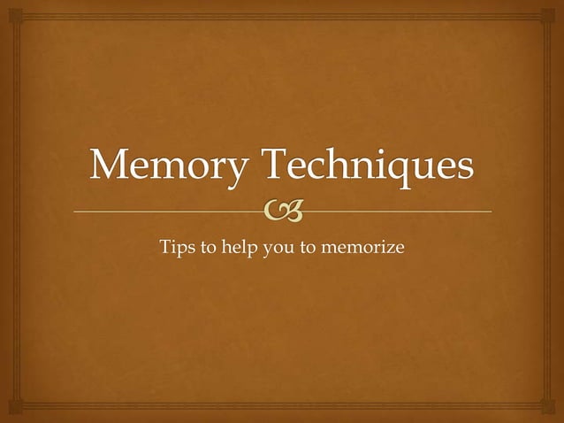 Memory techniques | PPTX