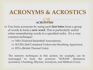 Memory techniques | PPTX