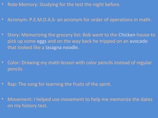 Memory techniques! | PPT