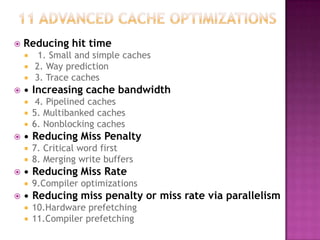 Memory technology and optimization in Advance Computer Architechture | PPTX