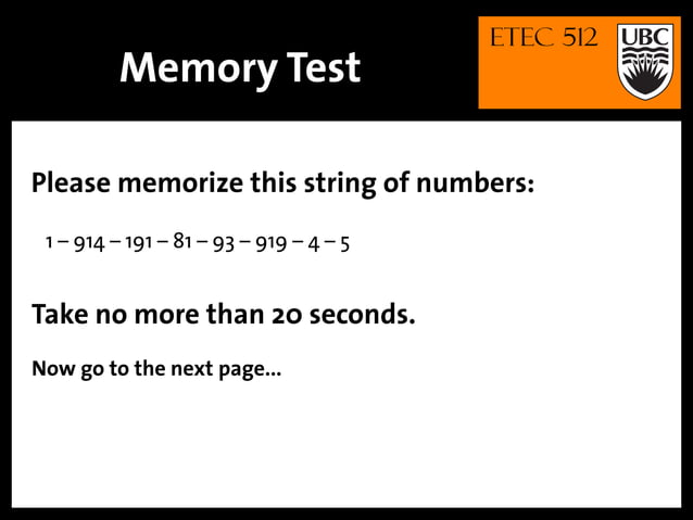 Memory Test | PDF