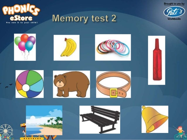 Phonics eStore English for kids - Memory tests 1 to 10