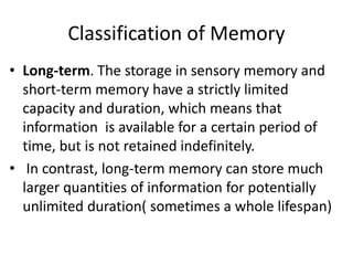 Memory, Thinking and Intelligence | PPTX