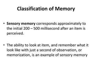 Memory, Thinking and Intelligence | PPTX