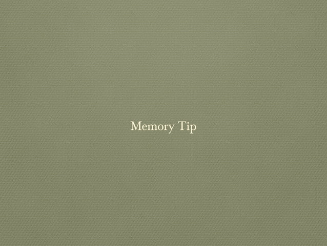 Memory tip | PPT