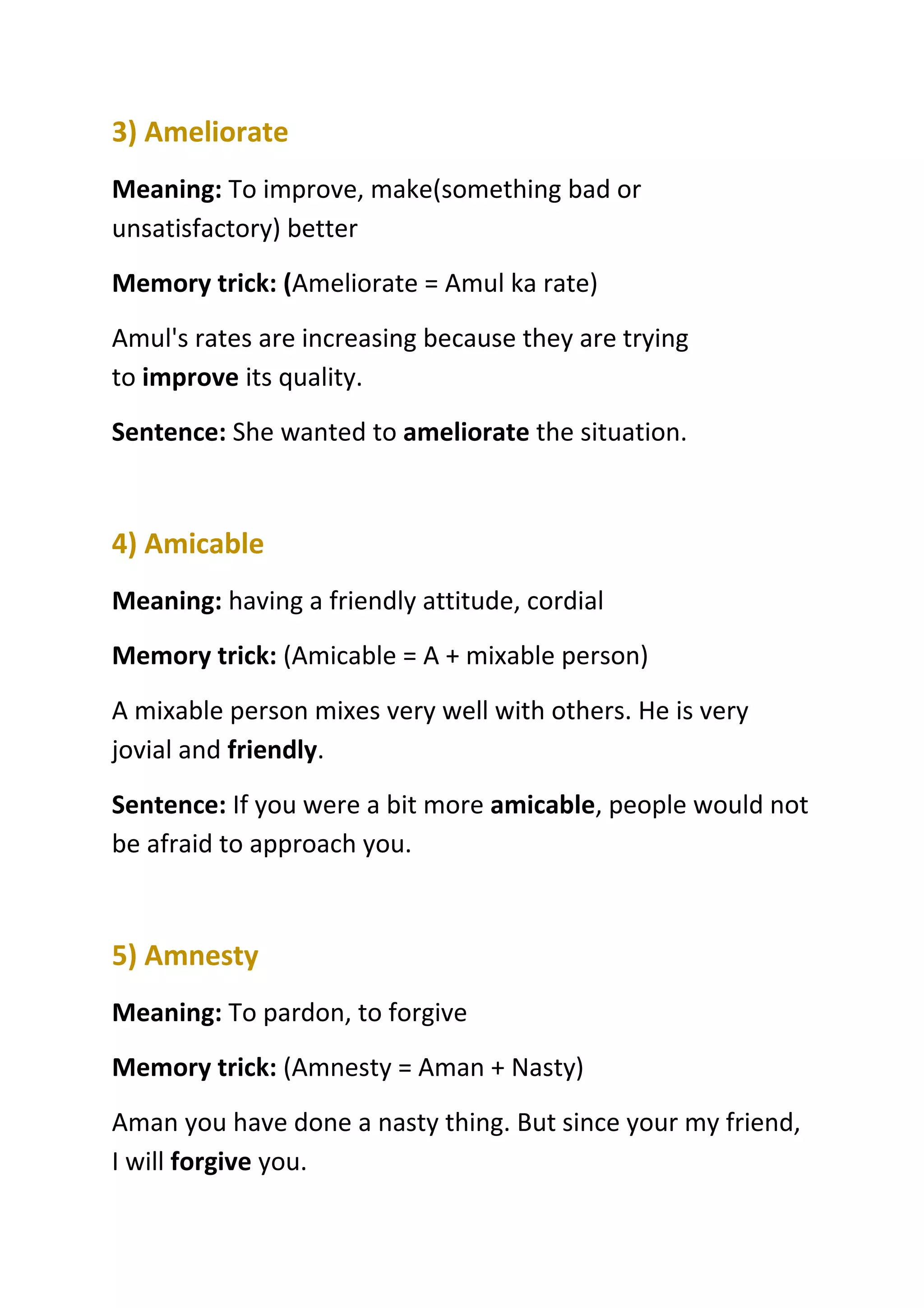 Memory tricks for 100 vocabulary words (justdownloadfree.com) | PDF