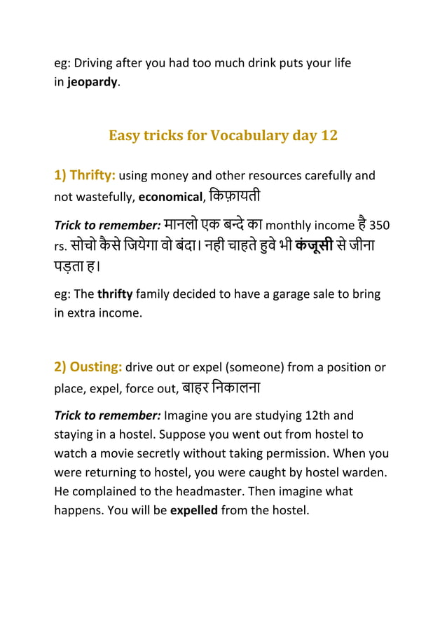 Memory tricks for 100 vocabulary words (justdownloadfree.com) | PDF
