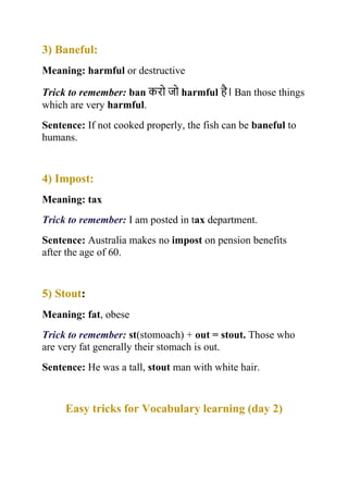 Memory tricks for 100 vocabulary words (justdownloadfree.com) | PDF