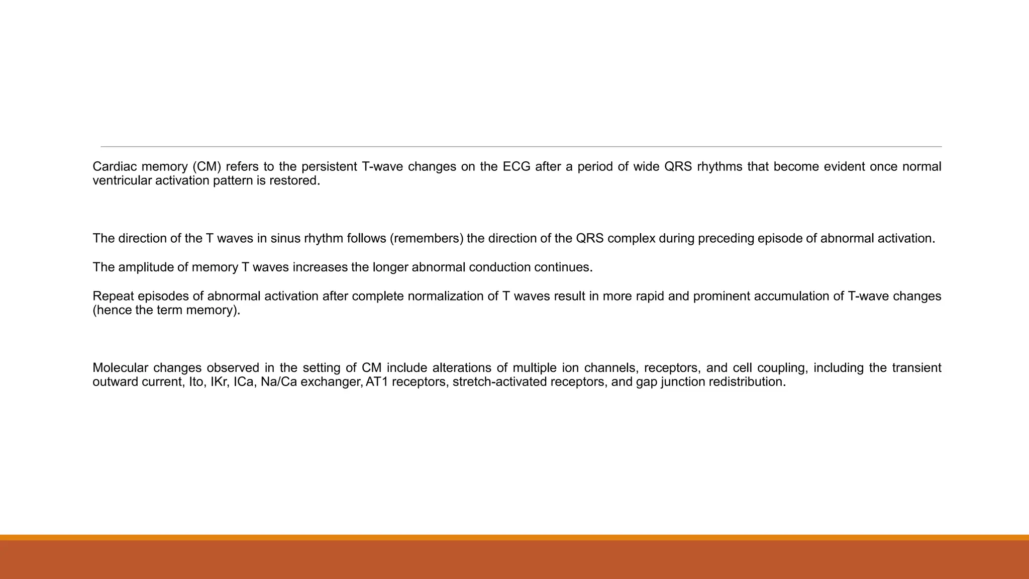 Memory T waves on EKG: pathogenesis and evaluation | PPTX