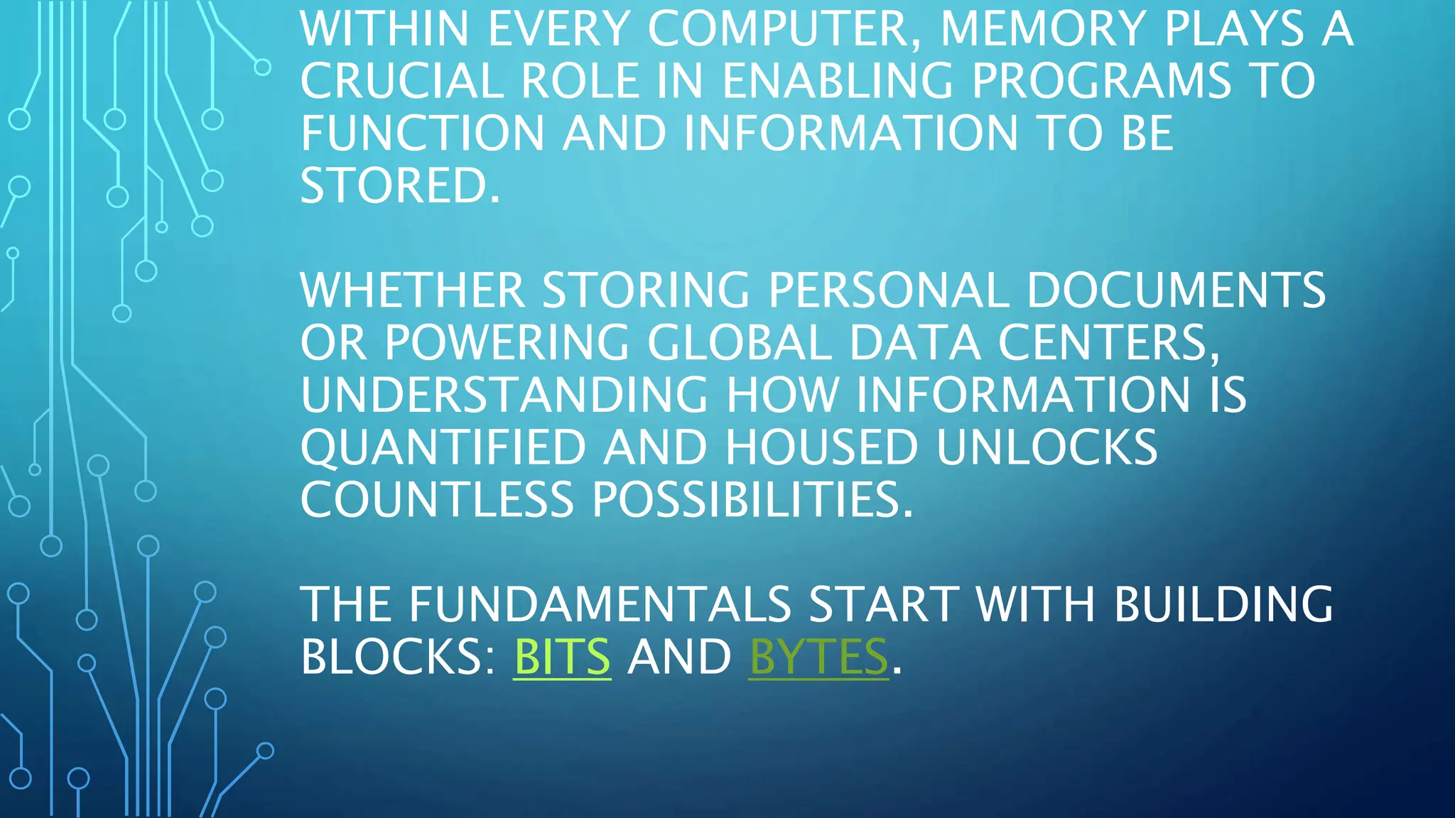 unit of memory measurement Bit, Byte,KB,MB,GB,TB,PB | PPTX