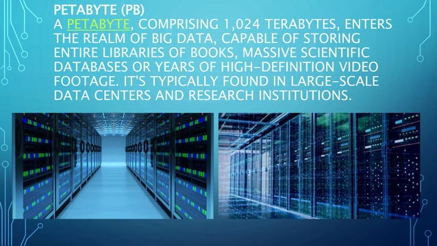unit of memory measurement Bit, Byte,KB,MB,GB,TB,PB | PPTX | Data ...
