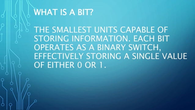 unit of memory measurement Bit, Byte,KB,MB,GB,TB,PB | PPTX | Data ...