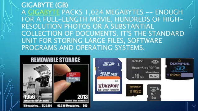 unit of memory measurement Bit, Byte,KB,MB,GB,TB,PB | PPTX | Data ...