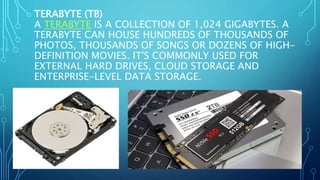 unit of memory measurement Bit, Byte,KB,MB,GB,TB,PB | PPTX