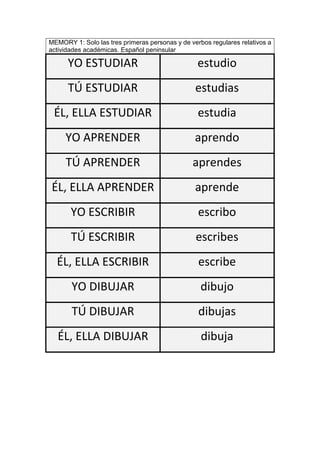 Memory verbs | PDF