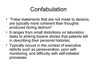 Disorders of Memory (2007) | PPT