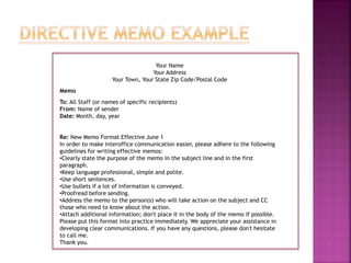 Memo writing | PPTX