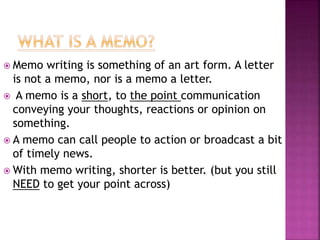 Memo writing | PPTX