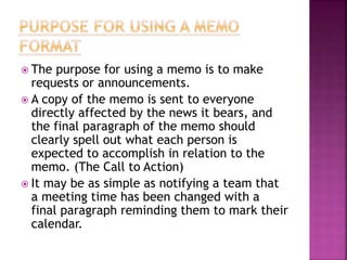 Memo writing | PPTX