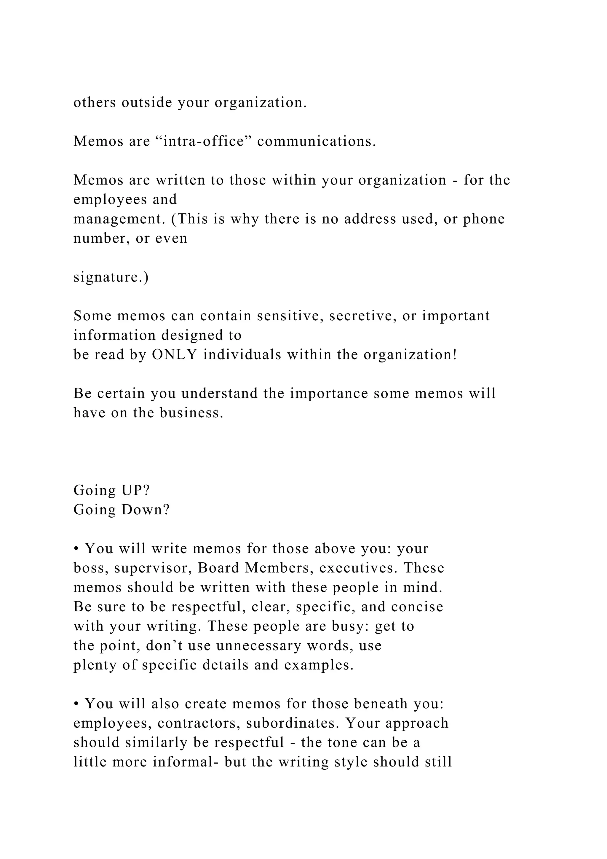 Memos are still an important form of business communication!.docx