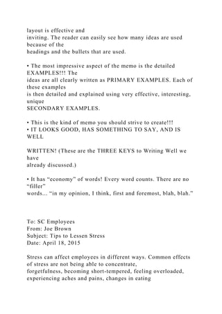 Memos are still an important form of business communication!.docx