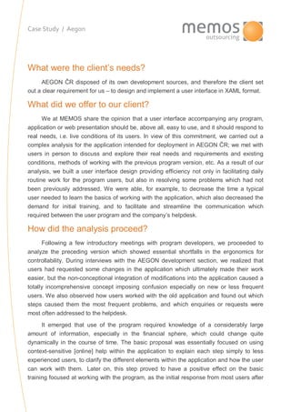 Memos case study Aegon | PDF