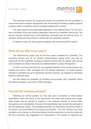 Memos Case Study Leaseplan Call Center | PDF