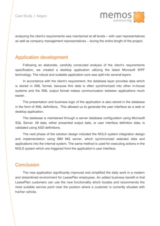 Memos Case Study Leaseplan Call Center | PDF