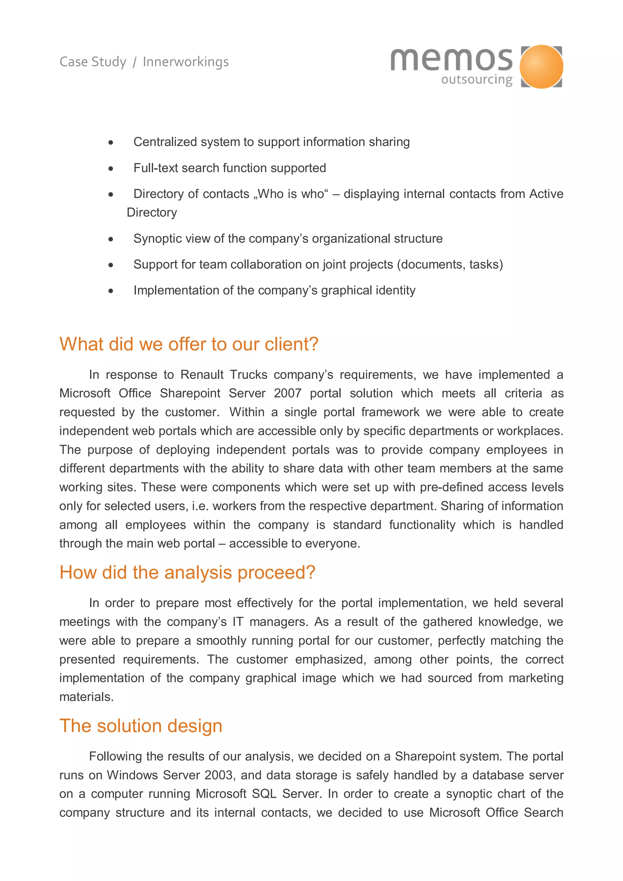Memos Case Study Renault Trucks | PDF