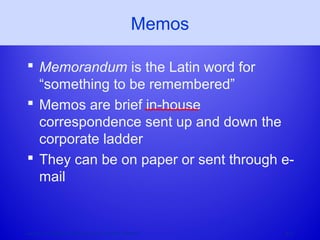 Memos, emails and text. ppt | PPT