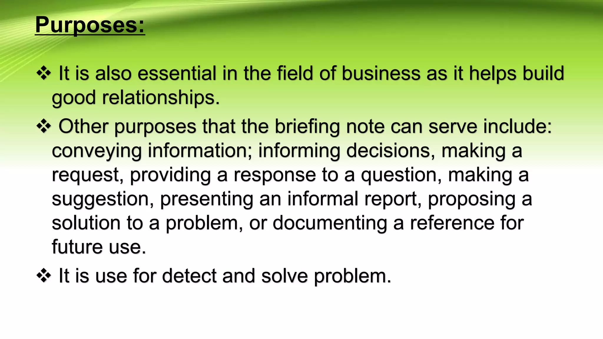purpose and classifications of memos | PPTX