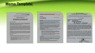 purpose and classifications of memos | PPTX