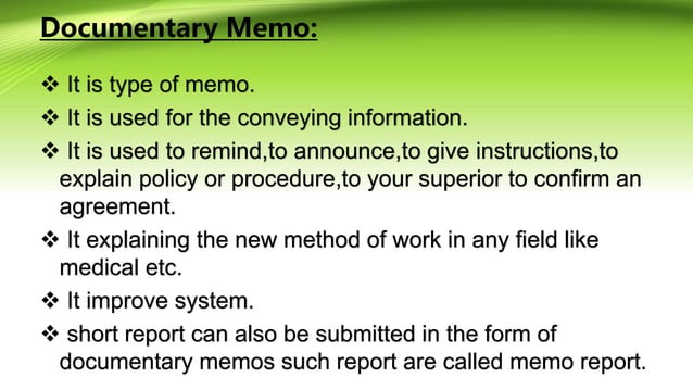 purpose and classifications of memos | PPTX | Science