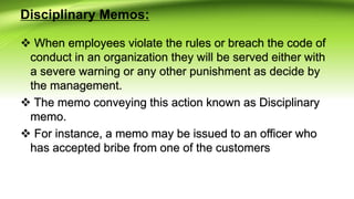 purpose and classifications of memos | PPTX