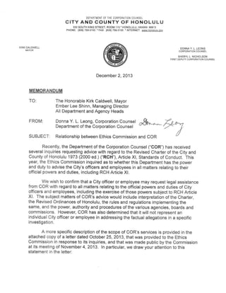 Memo to mayor re ethics and cor 12.2.13 (1) | PDF