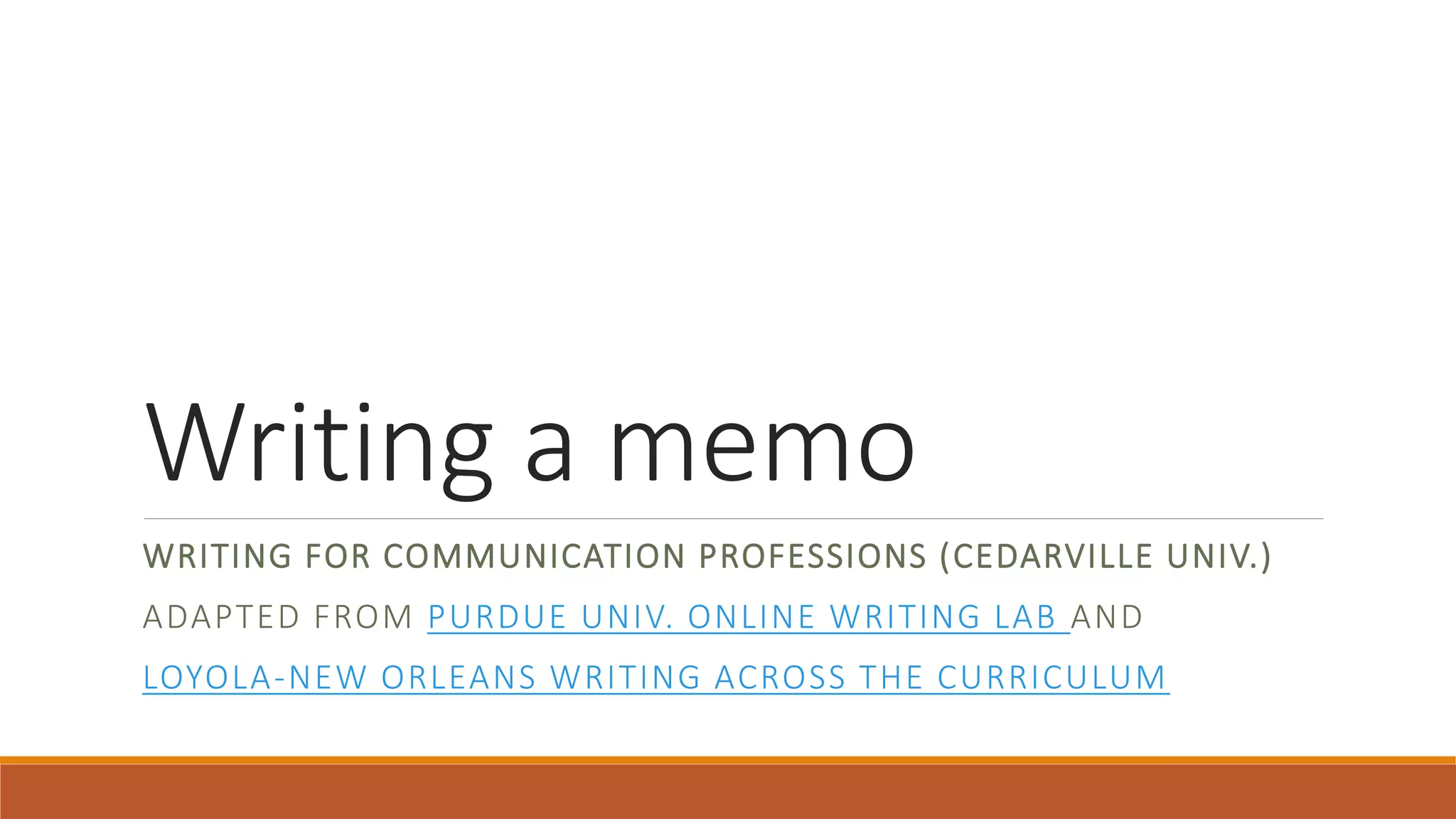 Memo writing | PPT
