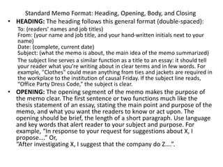 Memo writing | PPTX