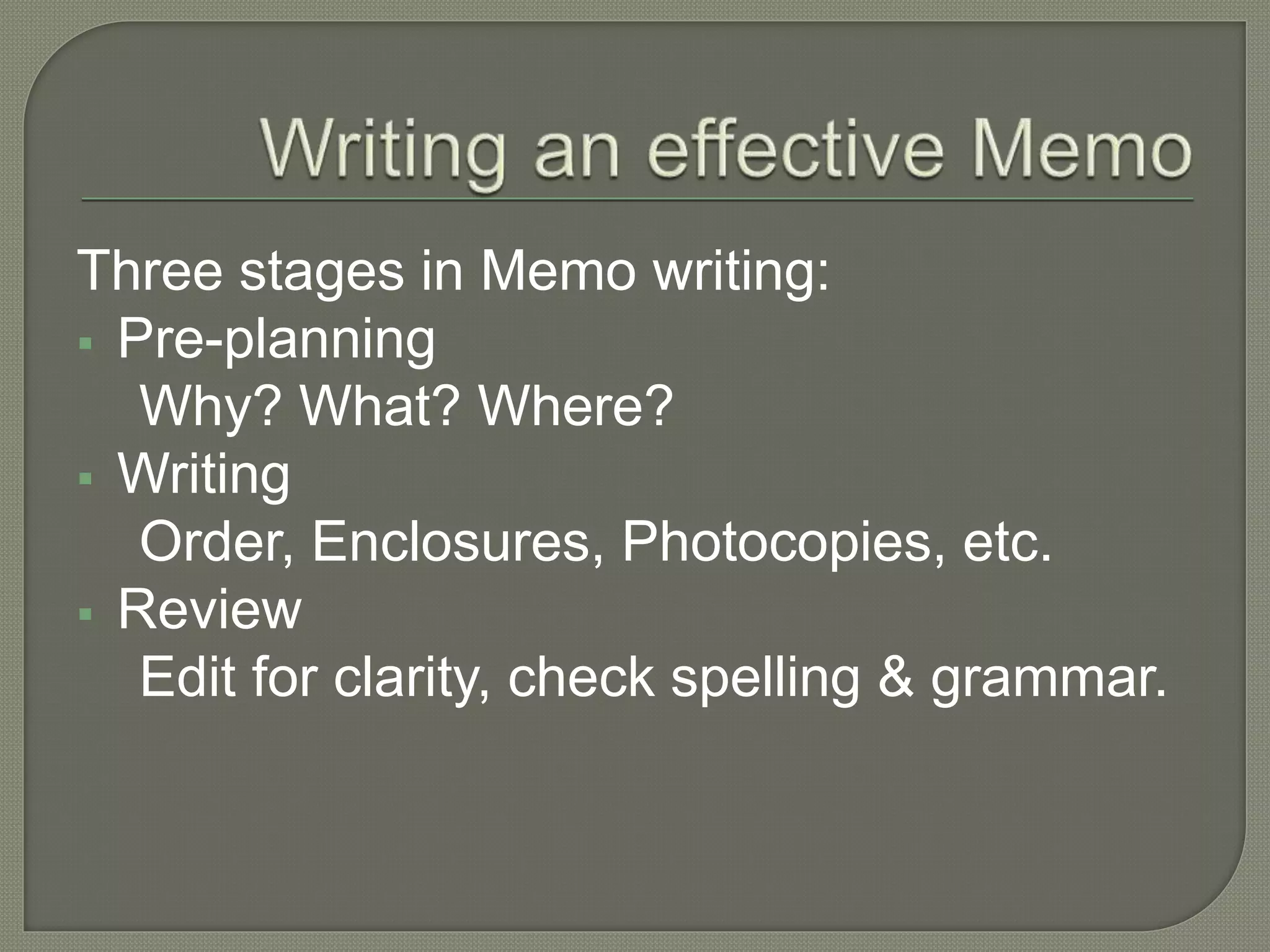 Memo writing | PPT