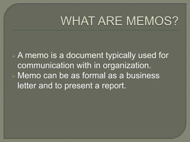 Memo writing | PPT
