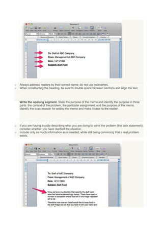 Memo writing notes | DOCX