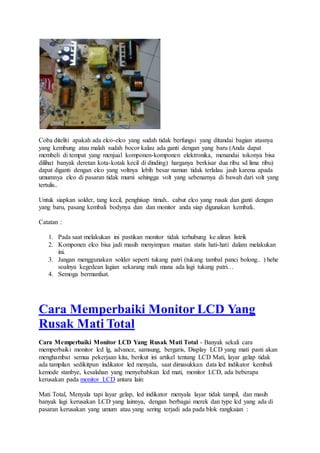 Memperbaiki monitor lcd yang mati | DOCX