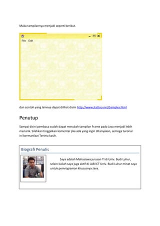 Mempercantik tampilan frame dengan JTattoo | PDF
