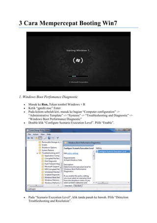 Mempercepat booting win7 | PDF