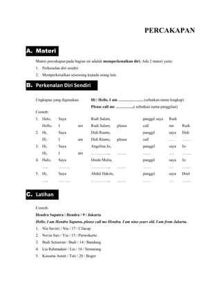Memperkenalkan diri | PDF