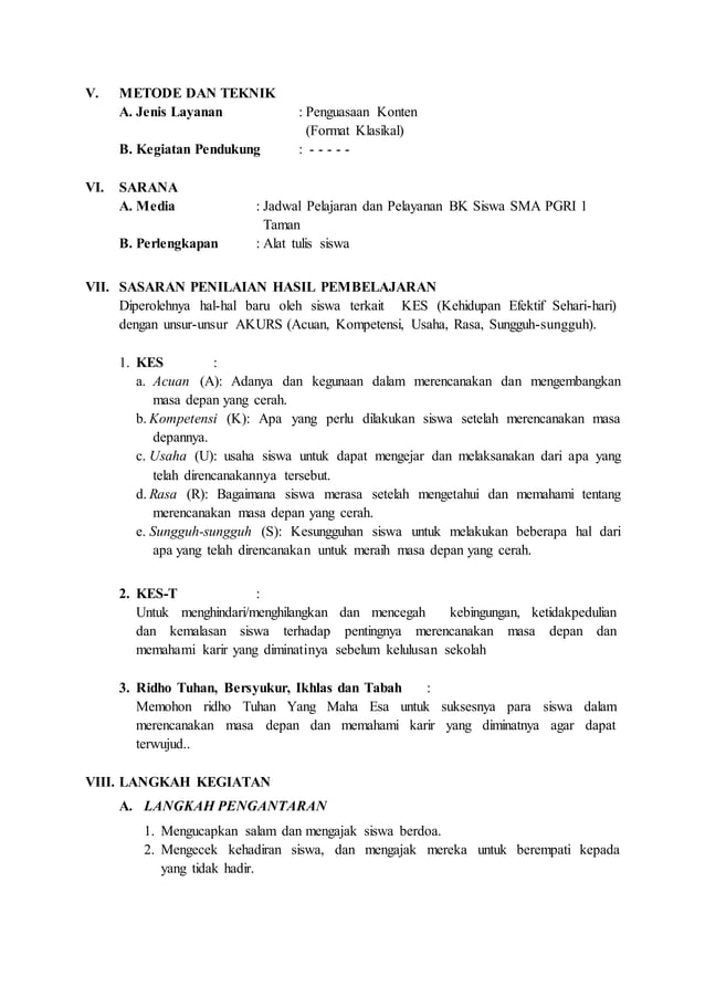 RPL BK Klasikal Mempersiapkan masa depan yang cerah | DOCX